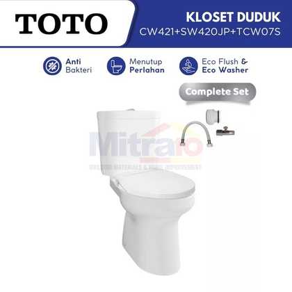 Jual Toto Kloset Duduk Dua Bagian CW421+SW420JP+TCW07S Putih