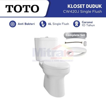 Jual Toto Kloset Duduk Dua Bagian CW420J/SW420JP+TC505 Putih (Set)