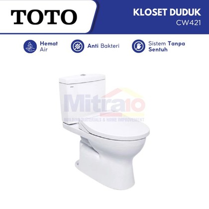 Jual Toto Kloset Duduk Dua Bagian CW421/SW420JEP/420-81S+TCW07S Putih