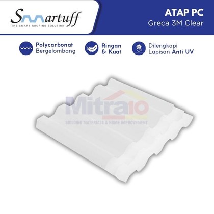 Jual Smartuff Atap Polycarbonat Greca 3 Meter Clear