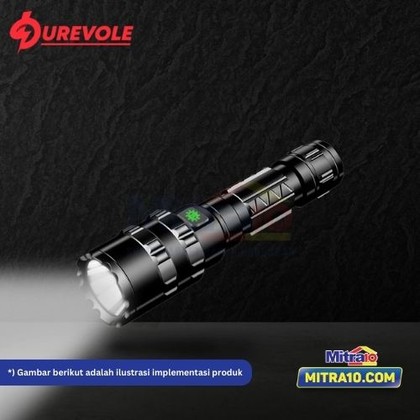 Jual Durevole Lampu Senter Waterproof WP-801 IPX4 Rechargeable Aluminium