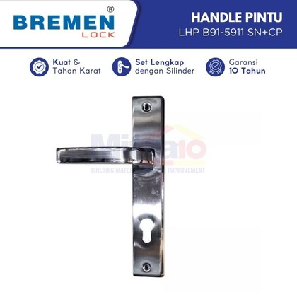 Jual Bremen Handle Gagang Pintu LHP B91-5911 SN+CP (Paket)