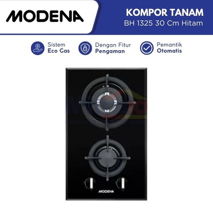 Jual Modena Kompor Tanam Kaca 2 Tungku BH 1325 30 Cm Hitam